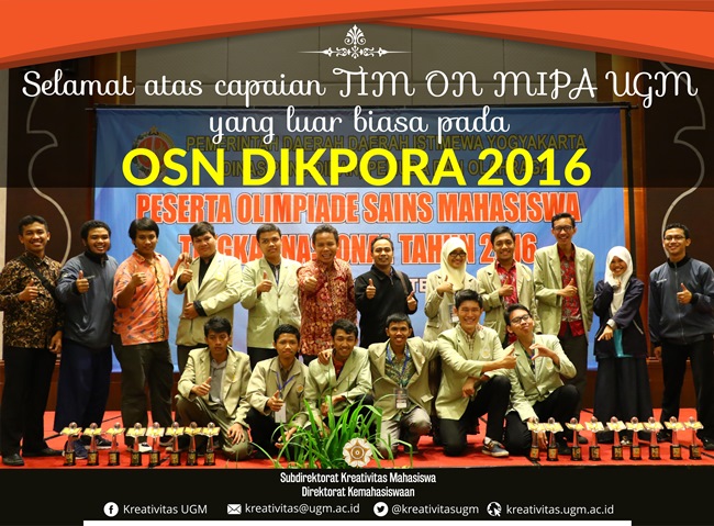 HEBAT! UGM SABET TUJUH MEDALI DI OSN DIKPORA – Kreativitas UGM